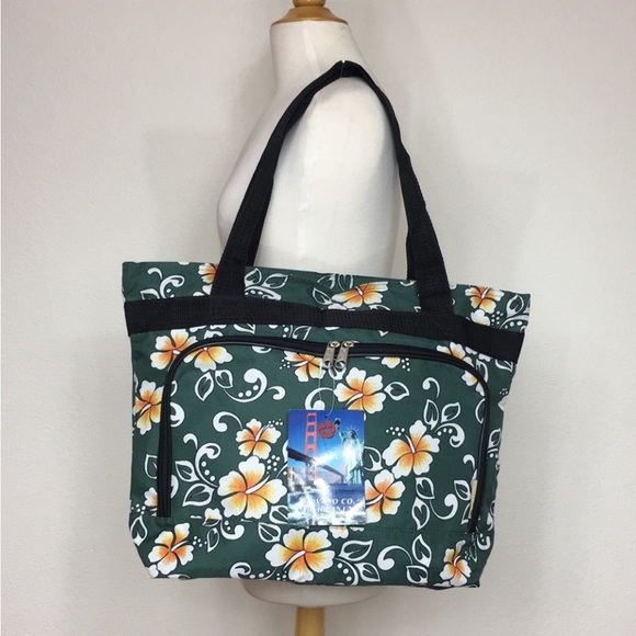 Bovana Co. | Bags | Nwt New Bovano Co Olive Green Hawaiian Flower ...